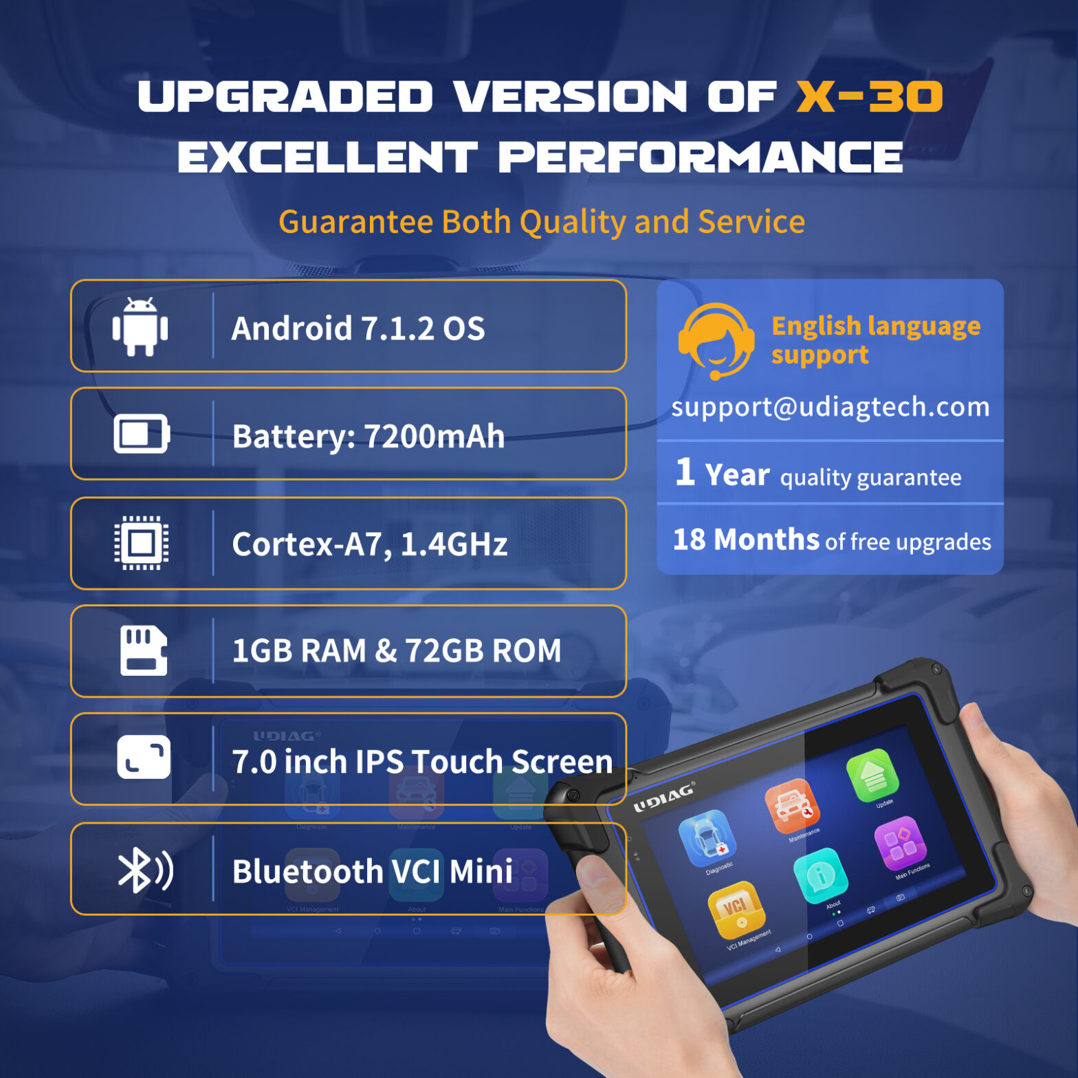 X-30 Car Diagnostic Tablet For Most Of Vehicle Makes - UDIAG